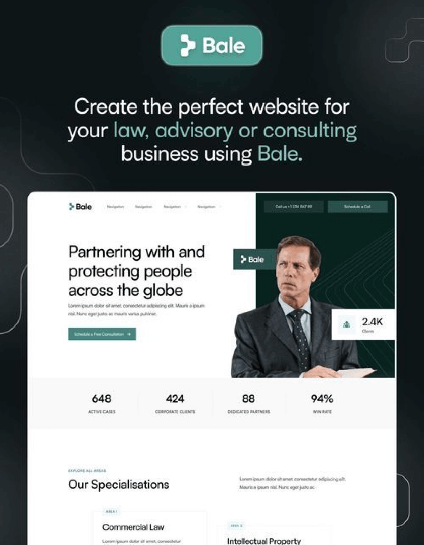Bale Law & Legal Template | Flowbase